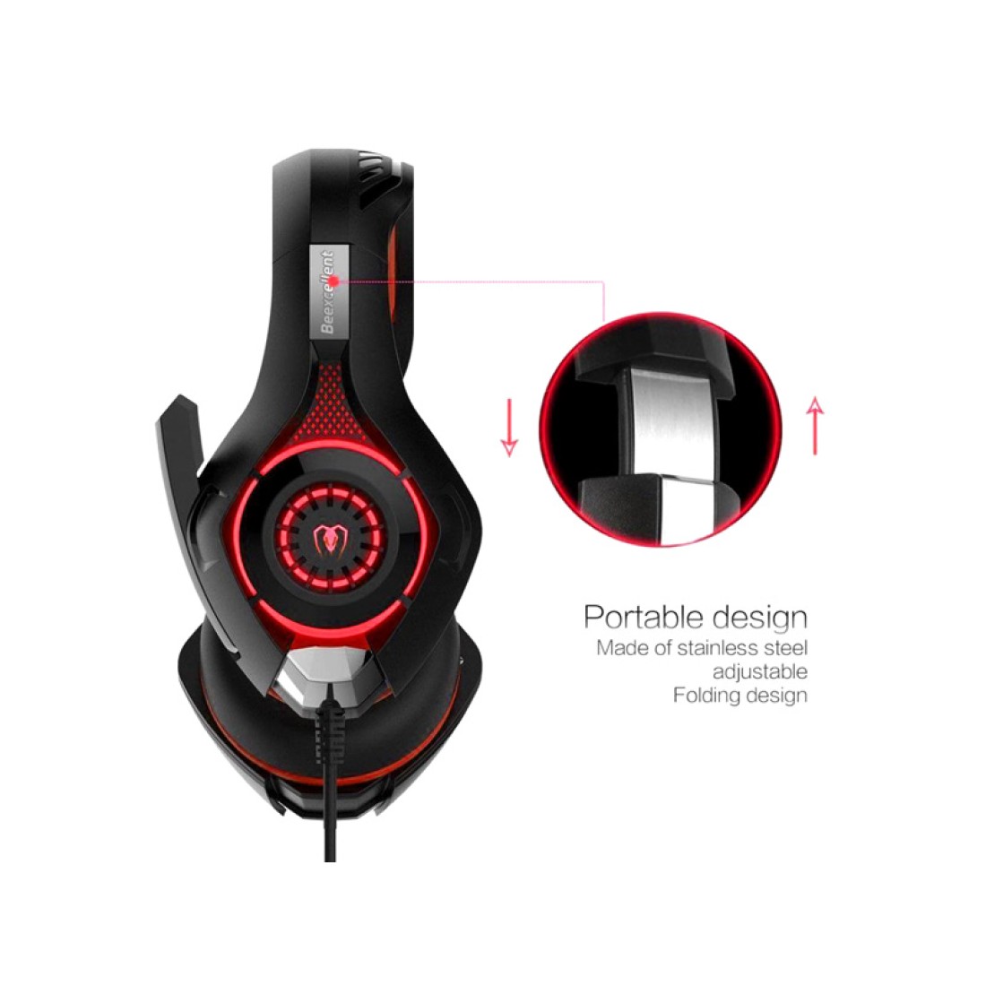 BEEXCELLENT GM1 WIRED 3.5MM OVER-EAR PRO GAMING HEADSET DEEP SOUND WITH ...