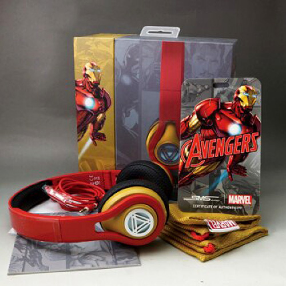 SMS AUDIO MARVEL SPORT WIRED MICROLITE HEADPHONES - IRON MAN