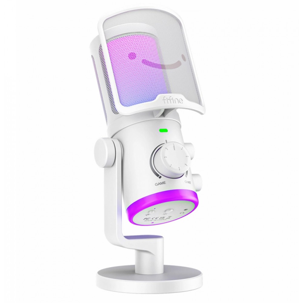 FIFINE AMPLIGAME AM6 CONDENSER MIC PC USB WITH GAME CHAT BALANCE RGB ...