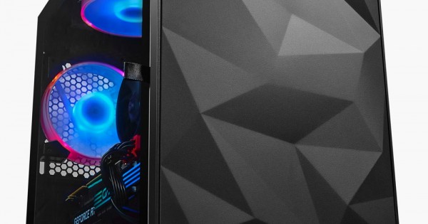 DARKFLASH DLM21 MATX WITH FRACTURED FRONT PANEL DESIGN AND TEMPERED ...
