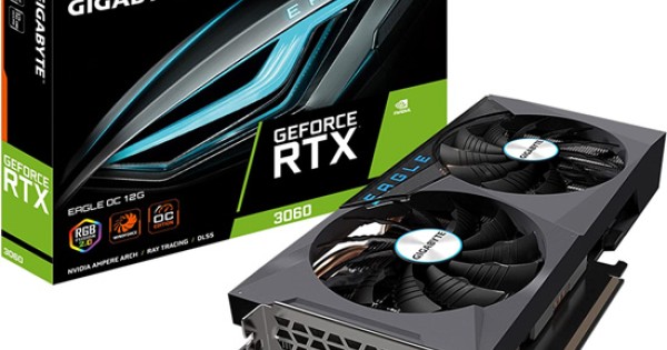 GIGABYTE NVIDIA GEFORCE RTX 3060 EAGLE OC EDITION 12G WINDFORCE RGB ...