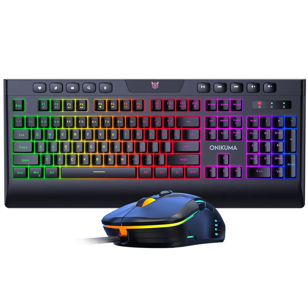 ONIKUMA G21 RGB BACKLIT GAMING KEYBOARD AND CW902 6400 DPI WIRED GAMING ...