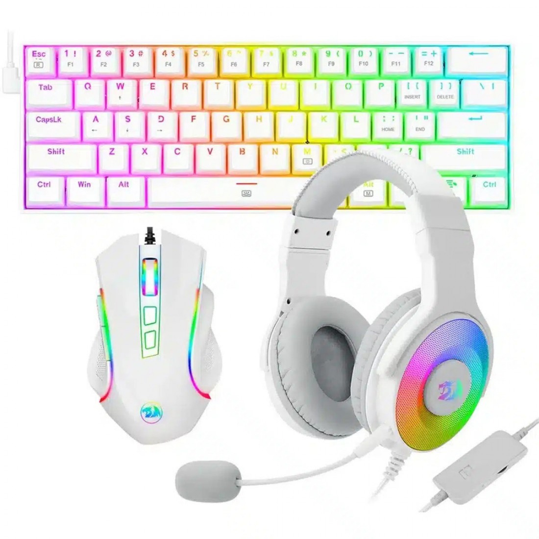REDRAGON S129W 3IN1 GAMING COMBO M607 GRIFFIN MOUSE, K630 DRAGONBORN 60 ...
