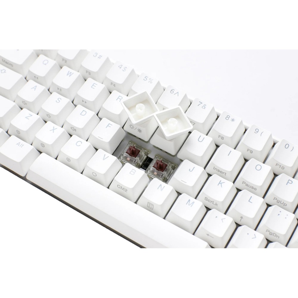 DUCKY ONE 3 CLASSIC PURE WHITE MINI 60% RED SWITCH CLICKY PBT US ...
