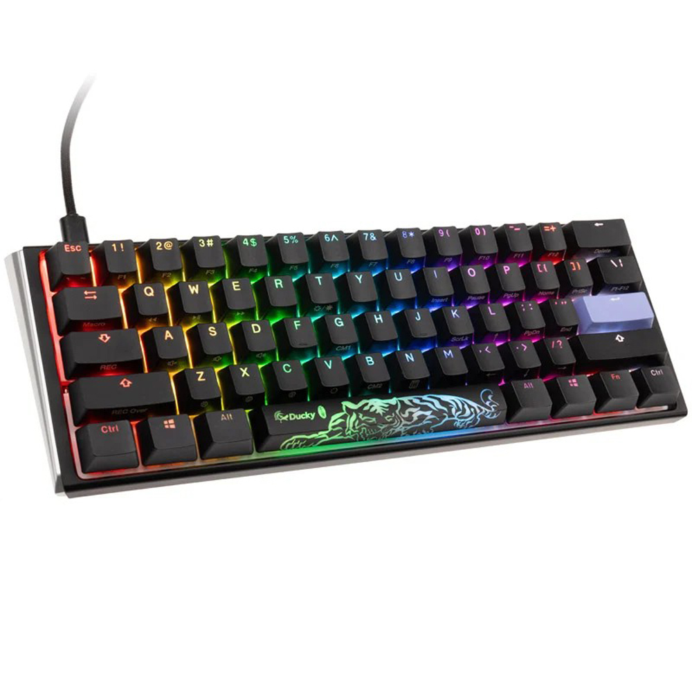 DUCKY ONE 3 CLASSIC BLACK/WHITE MINI 60% RGB LED RED SWITCHES ENGLISH ...