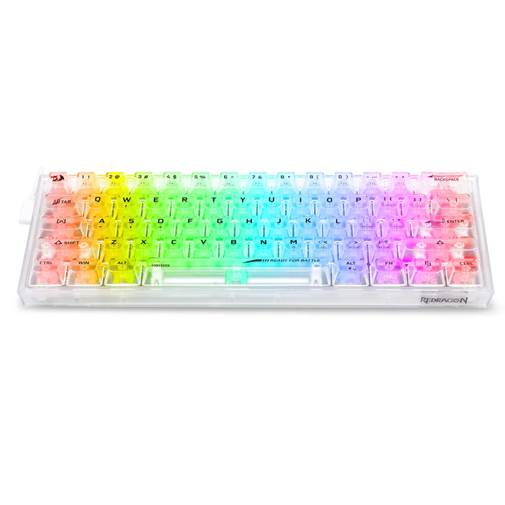 REDRAGON FIZZ K617 SE SLIM FRESH TRANSPARENT 60% WIRED RGB HOT-SWAP ...