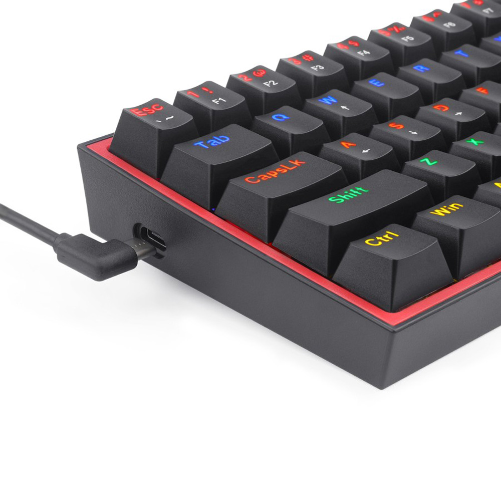 REDRAGON K617-R FIZZ RAINBOW BLUE SWITCH 60% MECHANICAL GAMING KEYOARD ...
