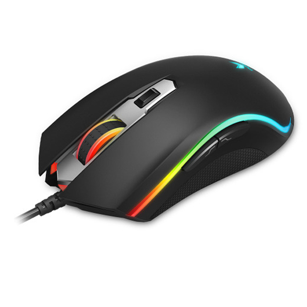 RAPOO V25 PLUS 7200 DPI IR OPTICAL WIRED GAMING MOUSE - BLACK