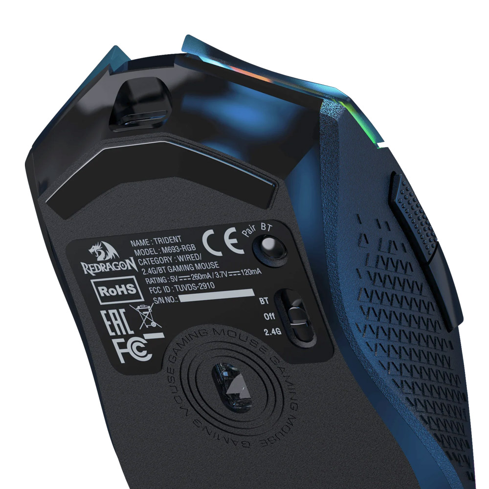 REDRAGON TRIDENT M693 3-MODE BT 2.4G WIRED 8000 DPI 7 PROGRAMMABLE ...