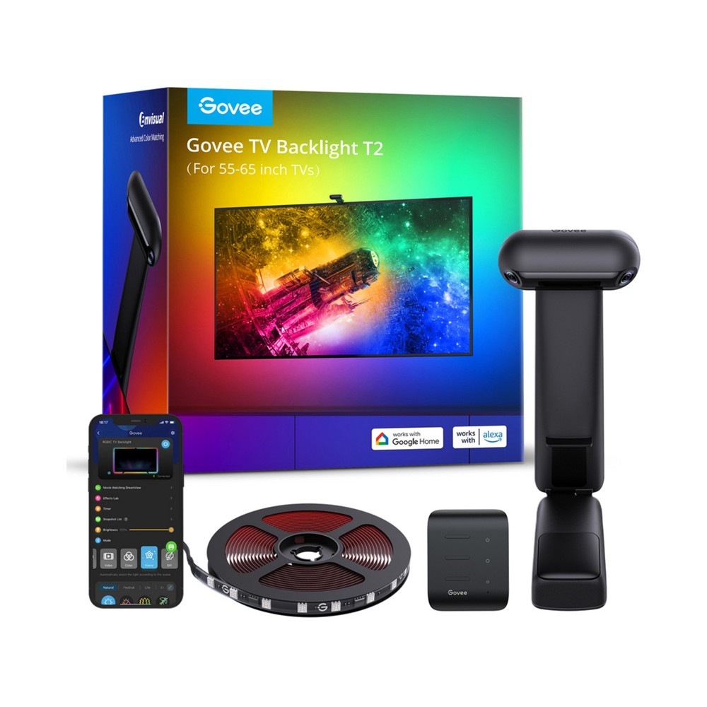 GOVEE ENVISUAL H605C TV BACKLIGHT T2 WITH DUAL CAMERAS RGBIC DREAMVIEW ...