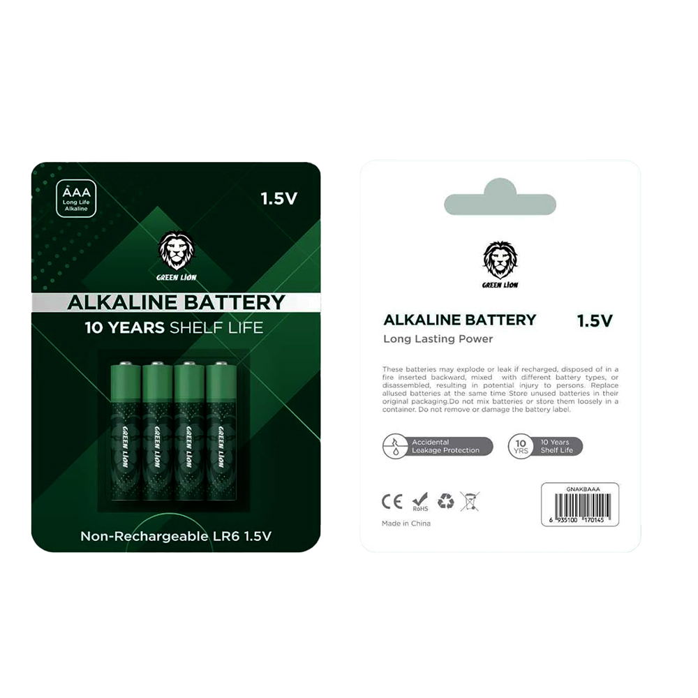 GREEN LION NON-RECHARGEABLE LONG LASTING AAA ALKALINE BATTERY 1400MAH 1 ...