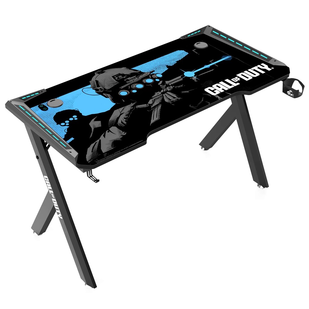 CALL OF DUTY (COD) HAWKSBILL SERIES RGB FLOWING LIGHT GAMING DESK WITH ...