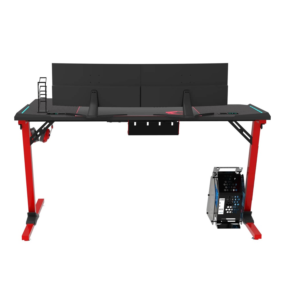 GAMEON PHANTOM XL-R SERIES L-SHAPED RGB FLOWING LIGHT GAMING DESK WITH ...