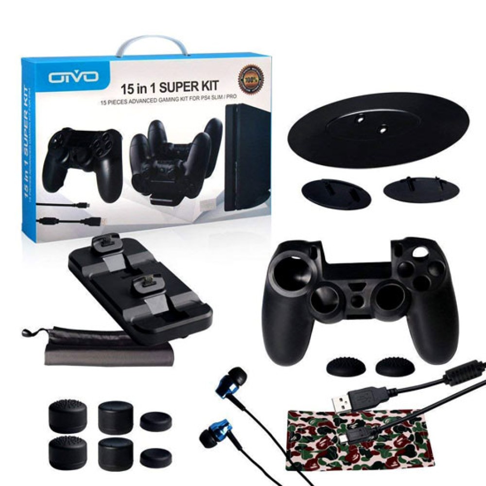 OIVO 15 IN 1 PIECES ADVANCED GAMING SUPER KIT FOR PS4 SLIM / PRO
