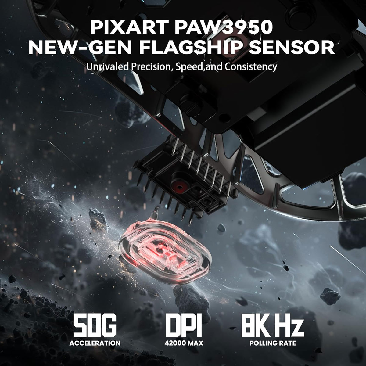 ATTACK SHARK R2 TRI MODE 2.4G BLUETOOTH 45G MAGNESIUM FRAME PAW3950 ...